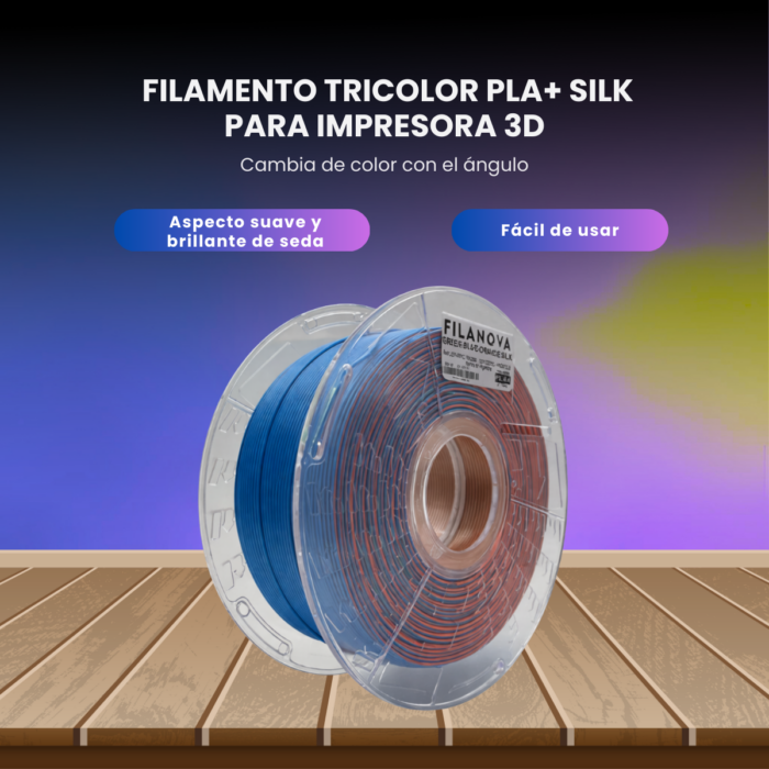 Filamento PLA Silk Triple Color High Speed Filanova x 1 kg – Proyecto Color